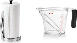 Oxo Dérouleur essuie-Tout Vertical, Plastique, Gris, Taille Unique & Good Grips - Pichet mesureur - Verre doseur pour la Cuisine - Grande Taille - 1 L