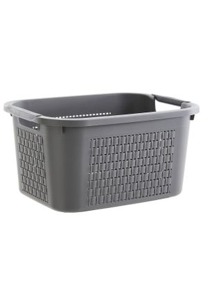 Rotho W&auml;schekorb Country, Anthrazit, Kunststoff, 22 L, 33.5x22.2x43.5 cm, Reach, DIN EN ISO 14001, DIN EN ISO 9001, Tragegriffe, Ordnen & Aufbewahren, W&auml;sch