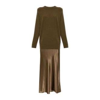 CHRISTOPHER ESBER Robe en m&eacute;lange de mati&egrave;res - Femme - Robes - Vert - Taille: 36 FR