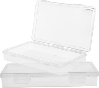 Aboofan 2 St&uuml;ck Transparente Kunststoff aufbewahrungsboxen mit Deckel Kleine Karten Fotoschachteln Multifunktionale Organizer f&uuml;r B&uuml;ro Schule und Zuhause zur 