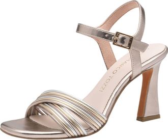 Marco Tozzi Damen Sandalen mit Absatz Elegant mit Schlie&szlig;e, Metallisch (Rose met. Comb), 41 EU