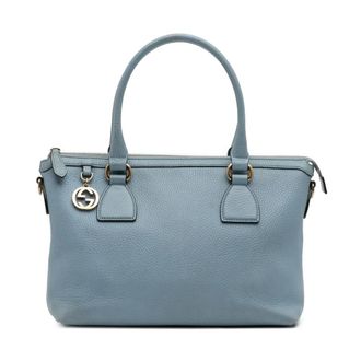 Gucci Pre-owned Leder Satchel Tasche - - Pre-owned - Damen - Blau - ONE SIZE