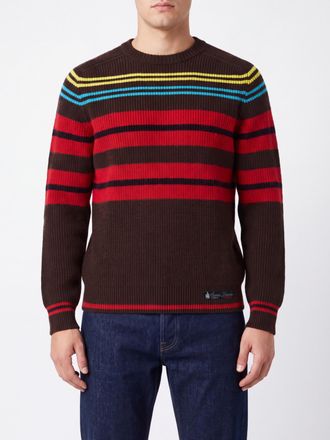 Lanvin Pull &agrave; col rond &agrave; rayures en m&eacute;lange de laine mohair et cachemire