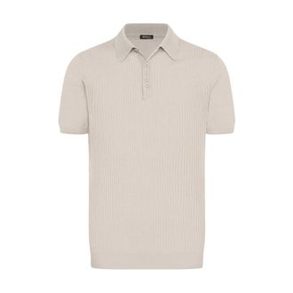 Kiton Geripptes Baumwoll-Poloshirt - - Tops - Herren - Grau - S