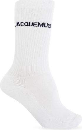 Jacquemus Femme, Sous-v&ecirc;tements, Blanc, Taille: S Logo Socks