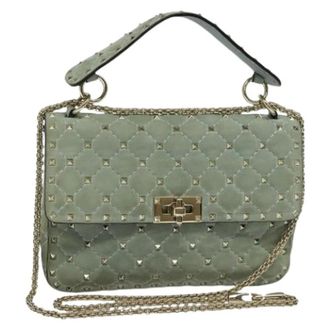 Valentino Pre-owned Rockstud Spike Flap Bag - Femme - Pre-owned - Bleu - Taille: ONE Size
