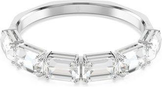 Swarovski Millenia Armreif, Weißes, Rhodiniertes Armband mit Strahlenden Kristallen im Oktagon-Schliff