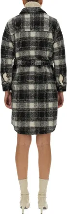 Woolrich Check Print Wool Coat - Black