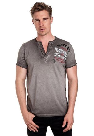 Rusty Neal T-Shirt mit modischer Knopfleiste
