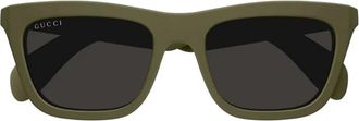 Gucci Sonnenbrille mit eckigem Gestell - Gr&uuml;n