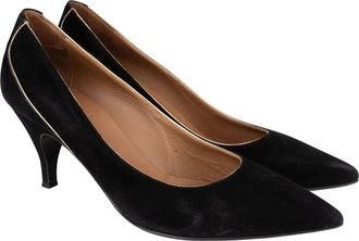 Herm&egrave;s Hohe Schuhe - Hermes Noir Suede Lining Heels (34,5) - Gr. ONE_SIZE - in Schwarz - f&uuml;r Damen