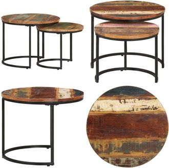 vidaXL Vidaxl - Satztische 2 Stk. Altholz Massiv - Holztisch - Couchtisch - Sideboard - Wohnzimmerstil - Vintage Stil - Home & Living