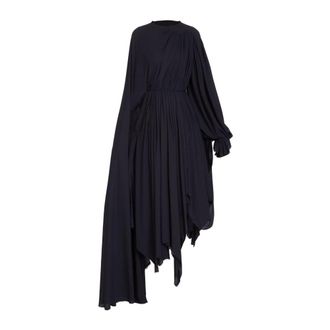 Balenciaga Asymmetrisches Cape-Kleid - - Dresses - Damen - Schwarzk - 2XS