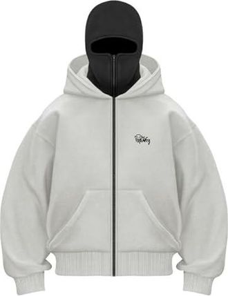 Generic Veste en polaire &agrave; double capuche pour femmes avec fermeture &eacute;clair - Sweat &agrave; capuche zipp&eacute; pour femmes Y2K - Confortable pour loisirs, r&eacute;sistant au v