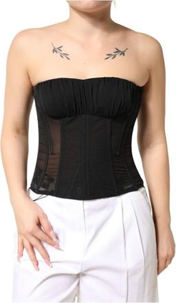 Dolce & Gabbana Femme, Tops, Noir, Taille: 36 FR Haut bustier sans bretelles