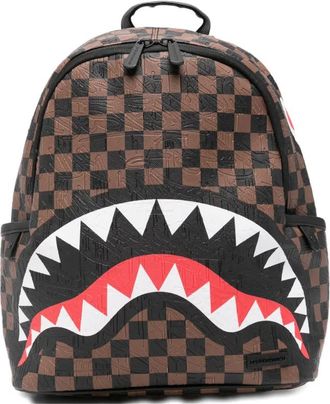 Sprayground chec-pattern backpack - Braun