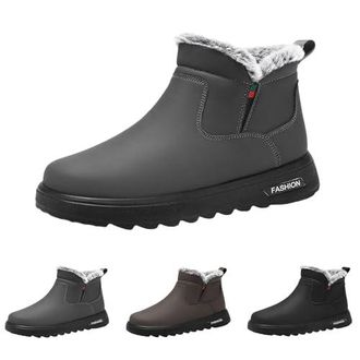 Generic Chaussures dhiver pour femme - Largeur H - Bottines pour femme - Doublées - Bottes de neige plates - Antidérapantes - Chaussures de ski légères - Bott