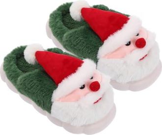 Beaupretty Pantoufles De Père Noël Hiver Pour Femmes Fourrure Confortables Intérieures