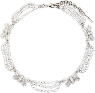 Alessandra Rich Femme, Accessoires, Gris, Taille: ONE Size Collier Cristal avec Noeuds