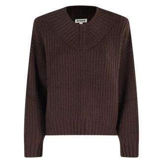 Staud Staud, Femme, Pulls, Brun, Taille: 36 FR Pull en Laine C&ocirc;tel&eacute;e Marron &agrave; Col Haut