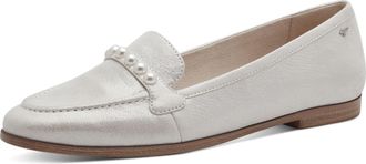 Tamaris Damen Klassische Ballerinas, Frauen Flats,Comfort Lining,TOUCHit-Fußbett,Slip-ons,klassisch elegant,Ballerinen,Silver,36 EU