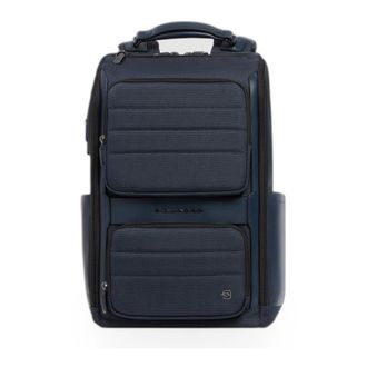 Piquadro Leder & wasserabweisender Laptop-Rucksack 14 - - Bags - Herren - Blau - ONE SIZE