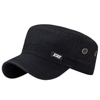 Generic Fit Cap Vintage Sport Baseball Mode Soleil Plat Style Casquette Casquette Unisexe Casquettes de baseball Uni Ensemble de casquettes de baseball, Noir,