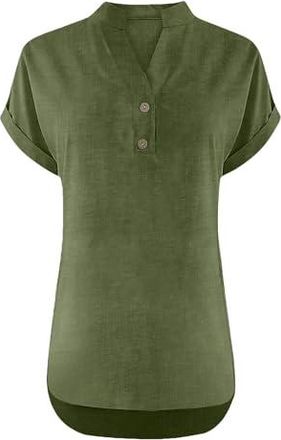 Generic Tee Shirt Femme Coton Occasionnelles Chic T-Shirt Hauts Manches Courte Ete L&acirc;che Basic Tshirt Sport Imprim&eacute; Col V Tops Blouse Manche Courtes D&eacute;contrac