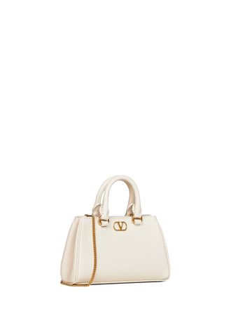 Valentino Garavani Womens Mini Handbag Vlogo Signature Ivory Calf Leather Handbags Hand Bags