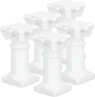 BESPORTBLE 5 St&uuml;ck Teiliges Mini r&ouml;mische S&auml;ule Deko Resin Skulptur mit Feiner Gravur Vielseitige Tischdekoration und Kerzenhalter f&uuml;r Wohnzimmer Hochzeit Party 