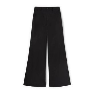Motivi Palazzo-Hose aus Baumwoll-Popeline - - Trousers - Damen - Schwarzk - L