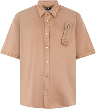 Diesel Homme, Chemises, Beige, Taille: XS Chemise &agrave; manches courtes l&eacute;g&egrave;re et polyvalente