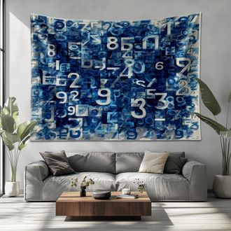 Generic Wohnaccessoires Wandteppich 230x180cm Abstrakt Modern Digitales Muster Wandteppiche Wandtuch Blau f&uuml;r Party Dekoration Zuhause B&uuml;ro Schlafzimmer Schla