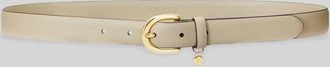 Lauren Ralph Lauren Schmaler G&uuml;rtel mit Logo Applikation aus echtem Leder