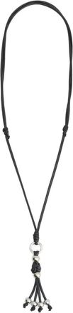 Christophe Lemaire collier en cuir nappa &agrave; d&eacute;tail de noeud - Noir