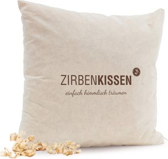 Zirben Familie Original ZirbenFamilie Natur Zirbenkissen - weiches Dekokissen 40x40cm - Zierkissen gefüllt mit natürlichen Zirbenflocken