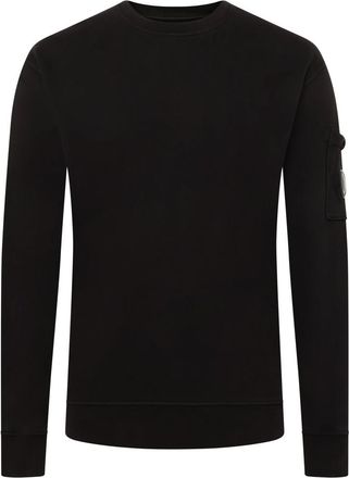 C.P. Company Softes Fleece-Sweatshirt mit Loge-Patch und O-Neck in
