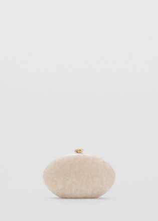 Mango Pochette &agrave; effet perl&eacute; ivoire - Femme - Taille unique - MANGO