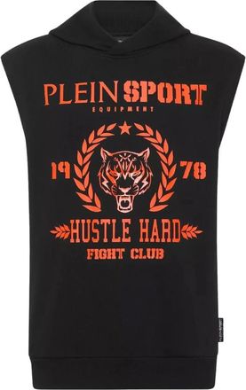 Plein Sport Homme, Sport, Noir, Taille: L Sleeveless Sweat &agrave; capuche SweaT-shirt Tiger