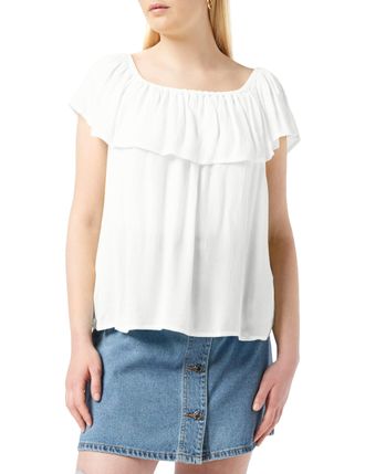Sparkz Damen Harriet Off Shoulder Top Hemd, Nicht-Gerade Weiss, XS