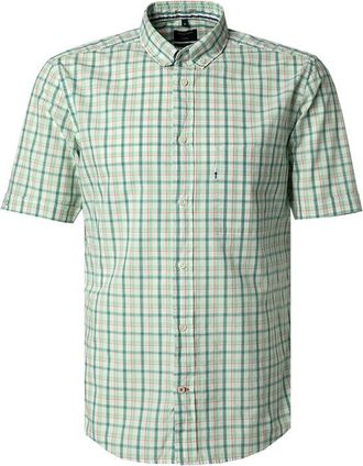 Olymp Herren Kurzarmhemd grün Baumwolle