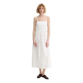 Marc O'Polo Baumwoll-H&auml;kelspitzen-Spaghettitr&auml;ger-Midikleid - - Dresses - Damen - Wei&szlig; - M