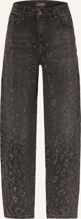 Miss Goodlife Miss Goodlife Barrel Jeans Mit Schmucksteinen schwarz