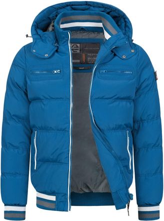 Indicode Herren Marlon Steppjacke in Daunenjacken-Optik | Winterjacke Übergangsjacke Sea Blue, L