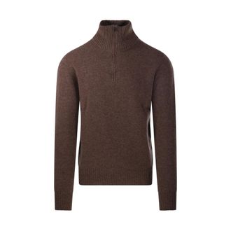 Altea Pull &agrave; col montant et fermeture &eacute;clair - Homme - Pulls - Brun - Taille: XL