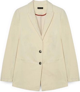 Fiorella Rubino Femme, Vestes, Blanc, Taille: 50 FR Blazer en Velours C&ocirc;tel&eacute; M&eacute;lange de Coton