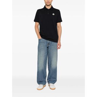 Moncler Logo-Appliqu&eacute; Cotton Polo Shirt - Navy