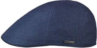 Stetson Casquette Texas Just Linen Femme/Homme - Made in The EU DEte en Lin Gavroche avec Visiere, Doublure Ete Printemps-ete - M (56-57 cm) Bleu