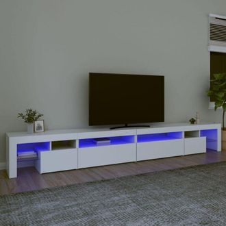 vidaXL Vidaxl - Meuble tv avec lumières led Blanc 290x36,5x40 cm