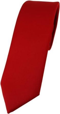 TigerTie Cravate fine unie - Largeur de la cravate : 5,5 cm, rouge, Taille Unique